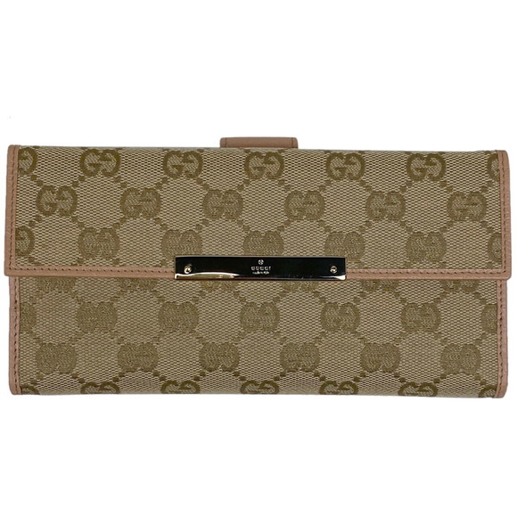 Gucci | Bags | Gucci Gg Pattern Bi Fold Long Wallet Logo Long Wallet Gg ...